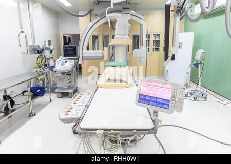 Digital Subtraction Angiography Room, DSA lab, Control panel large C ...