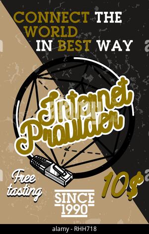 Color vintage internet provider banner. Internet service concept Stock ...