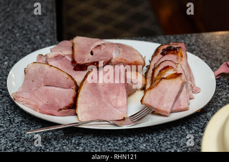 Ham Platter Spiral Cut Stock Photo - Alamy