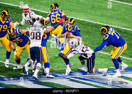 Los Angeles Rams linebacker Jacob Hummel (35) jogs back to the locker ...