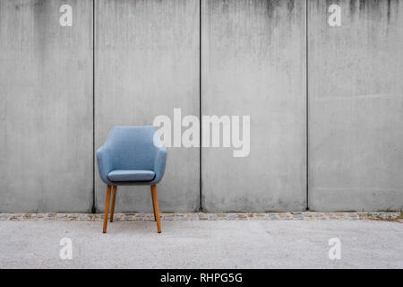 empty room with concrete wall, grey background Stock Photo - Alamy