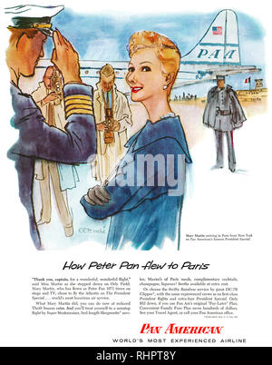 Pan AM vintage magazine advertisement Stock Photo - Alamy