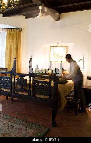A guest room at historical Koder House, a mansion structured and gabled ...