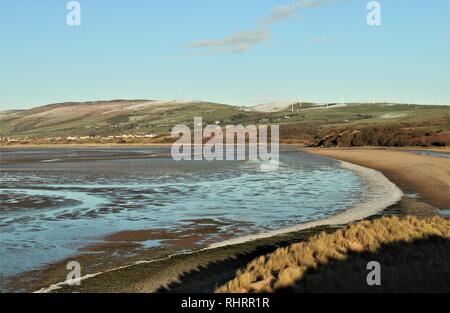 UK Sandscale Haws Nature Reserve, Roanhead Cumbrian Coast. View across ...