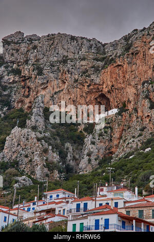 Tele photo view of the Holy Monastery of Zoodochos Pighi. Located over ...