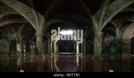 Interior of underground portuguese cistern in arabic fortress in late ...