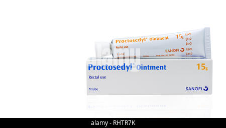 CHONBURI, THAILAND-AUGUST 3, 2018 : Proctosedyl Suppositories and ...