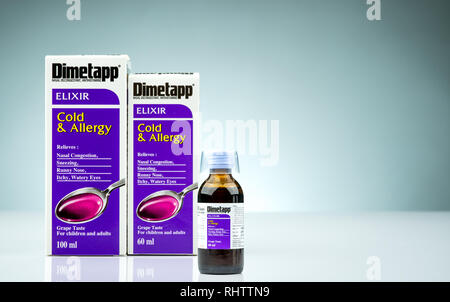 CHONBURI, THAILAND-OCTOBER 14, 2018 : Amoksiklav 2x 1000 mg film coated ...