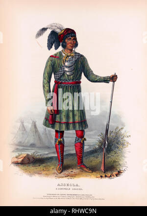 Asseola, a Seminole leader holding a rifle ca. 1842 Stock Photo - Alamy