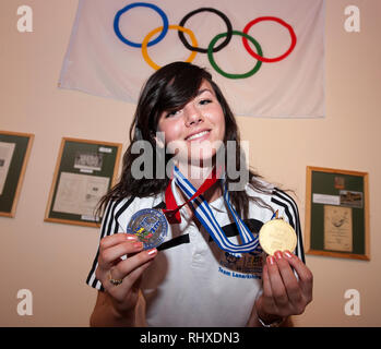 Athlete Emma Brown from East Kilbride at the Olympic Dreams exhibition ...