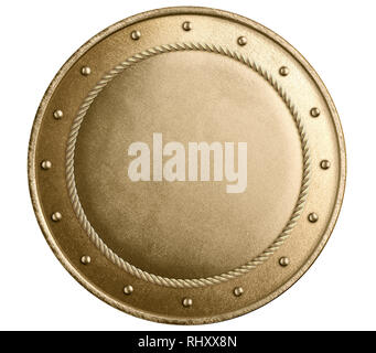 round bronze shield isolated Stock Photo - Alamy