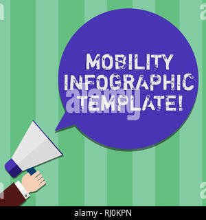 Writing note showing Mobility Infographic Template. Business photo ...