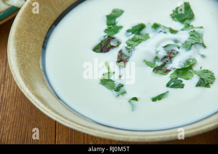 Chalap, beverage consists of qatiq or suzma, salt,, Kyrgyz cuisine ...