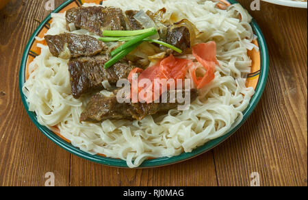 Naryn,pasta dish an finely chopped lamb meat, Kyrgyz cuisine ...