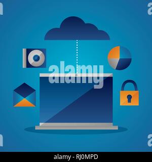 cloud computing with padlock Stock Vector Image & Art - Alamy