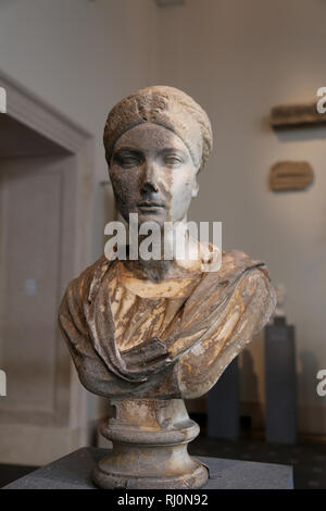 Rome. Italy. Bust of Vibia Sabina (ca. 86 – 136/137) wearing a diadem ...