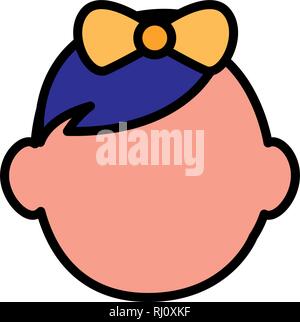 cute little girl baby head character Stock Vector Image & Art - Alamy