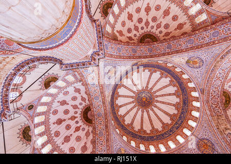 Istanbul, Turkey : Interor view of the main dome and ceiling ...