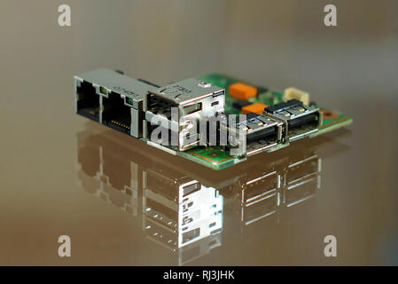 Integrated microprocessor and sockets on circuit of computer ...