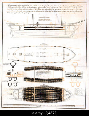 Diagram of the Brig "Vigilante", which was Captured in 1822 off Coast ...
