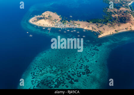 Aerial view of Koror, city in Palau, Micronesia, Oceania. Pacific Ocean ...