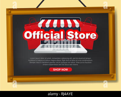 grand opening official store, sale bag, online shop background Stock ...