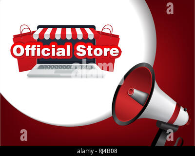 grand opening official store, sale bag, online shop background Stock ...
