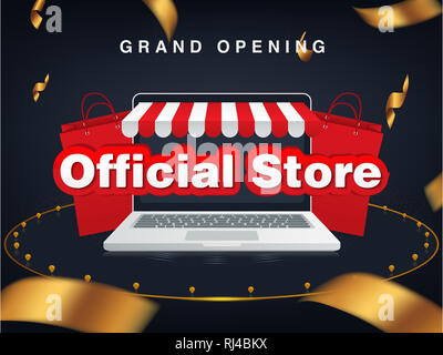 grand opening official store, sale bag, online shop background Stock ...