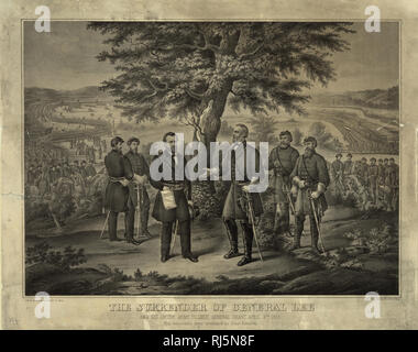 General Lee surrenders his army to General Grant at Appomattox Court ...