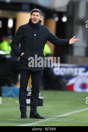 Rangers manager Steven Gerrard gestures during the UEFA Europa League ...