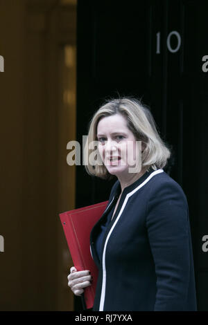 British Work and Pensions Secretary Amber Rudd speaks to the media at ...