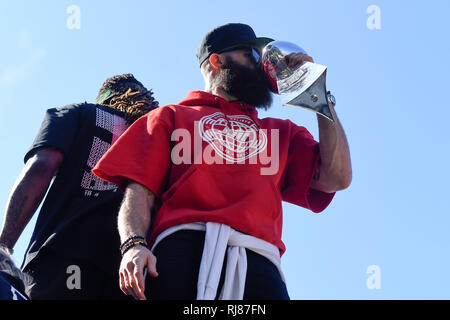 Super Bowl Trophy during victory ceremony Stock Photo - Alamy