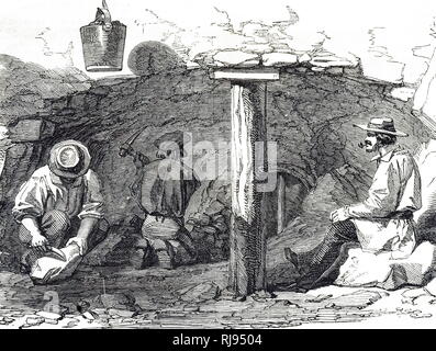 Australia. 19th century. Gold Rush. Prospectors looking for gold ...