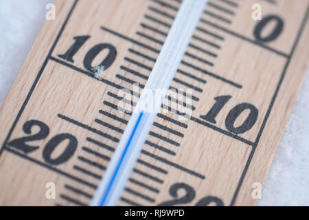 Ice cold thermometer in ice and snow to illustrate global warming Stock ...