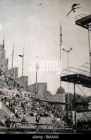 Photograph of Alfred Henry Phillips (1908 - 1994) diving at the 1932 ...