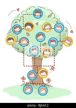 Illustration of Stickman Kids with Father and Kid in Classroom Wearing ...