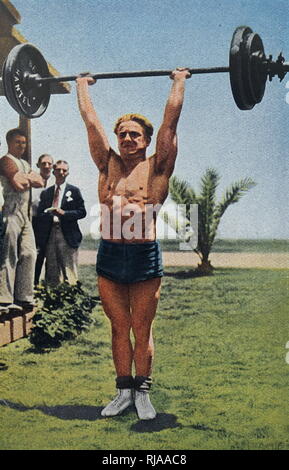 Photograph of Rudolf Ismayr (1908 - 1998) at the 1932 Olympic games ...
