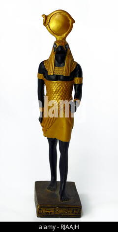 Modern replica statuette of Ra, Ancient Egyptian, sun god. By the Fifth ...