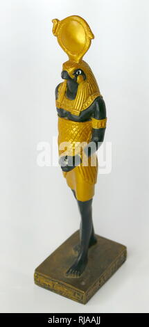 Modern replica statuette of Ra, Ancient Egyptian, sun god. By the Fifth ...