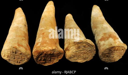Funerary cones were small cones made from clay that were used in ...