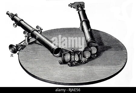 19th century illustration showing a spectroscope, used by Sir William ...