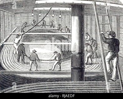 Historical illustration, 19th Century, Cable car transport systems Stock Photo - Alamy