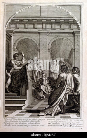 Engraving by Francois Chauveau 1680 'The life of St Bruno' founder of ...