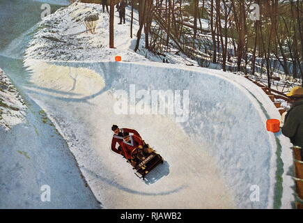 Photograph of the German Bobsleigh team at the 1932 winter Olympic ...
