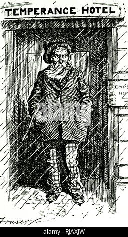 Cartoon depicting a dishevelled man waiting outside a Temperance Hotel ...