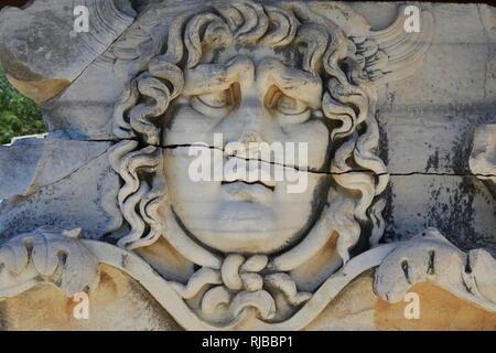statue of Medusa at the Apollo temple in Didim Turkey Stock Photo - Alamy
