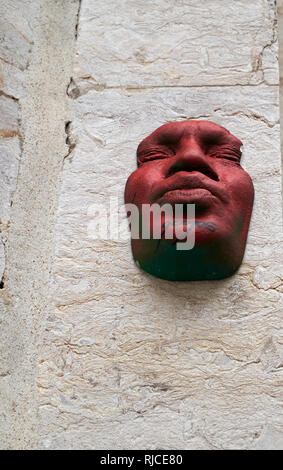 Face sculpture by French street artist Gregos with Christ Church ...