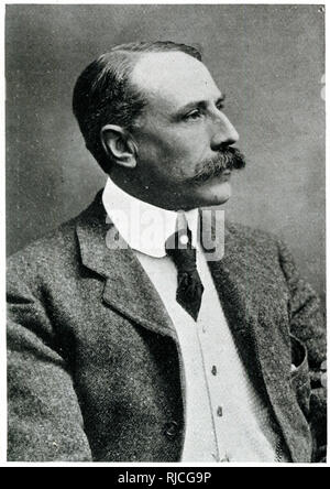 English Composer Sir Edward Elgar (1857-1934) and musical score to ...