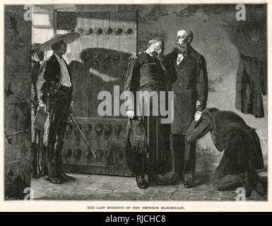 Last moments of Emperor Maximilian I of México before his execution by ...
