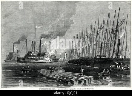 SPANISH GUNBOATS, 1870 Stock Photo - Alamy